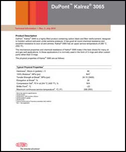 Kalrez Data Sheets and Literature - Daemar Inc